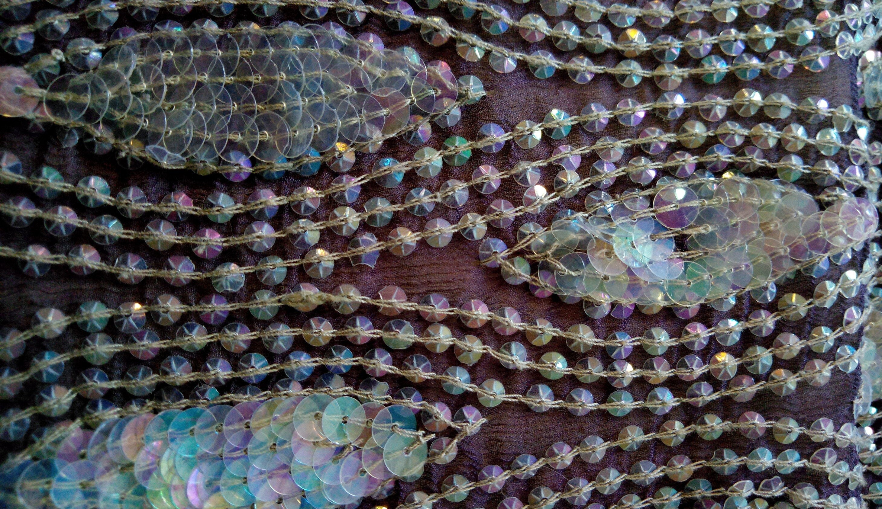 Haute Couture Stoff, Seide, Chiffon zweifarbig grün violett mit ...