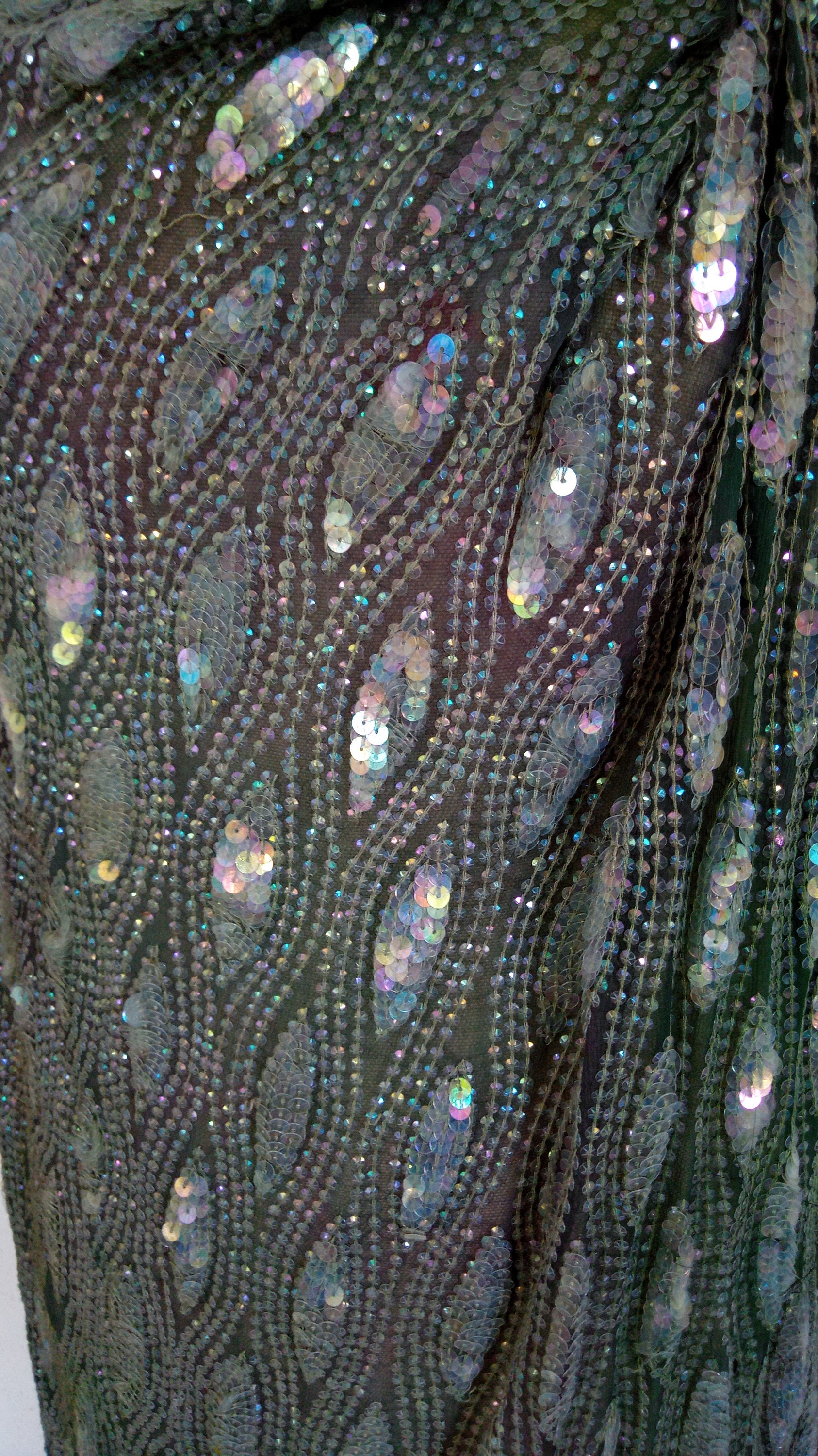 Haute Couture Stoff, Seide, Chiffon zweifarbig grün violett mit ...