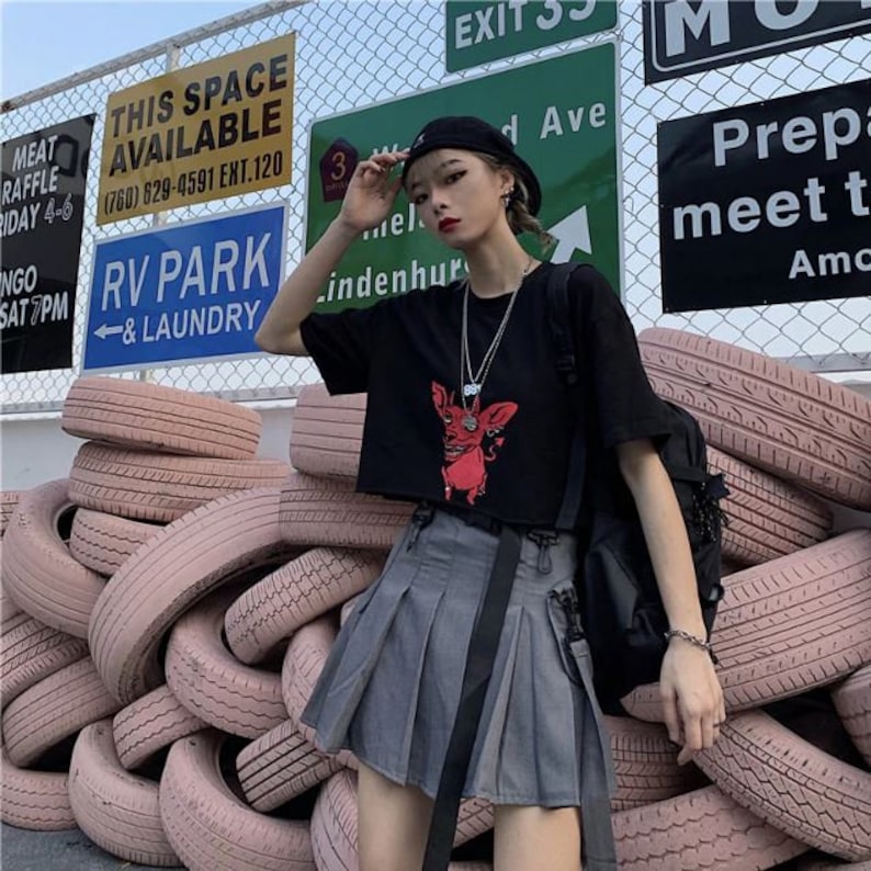 Streetwear Women Skirts With Belt High Waist Slim Skirts Etsy