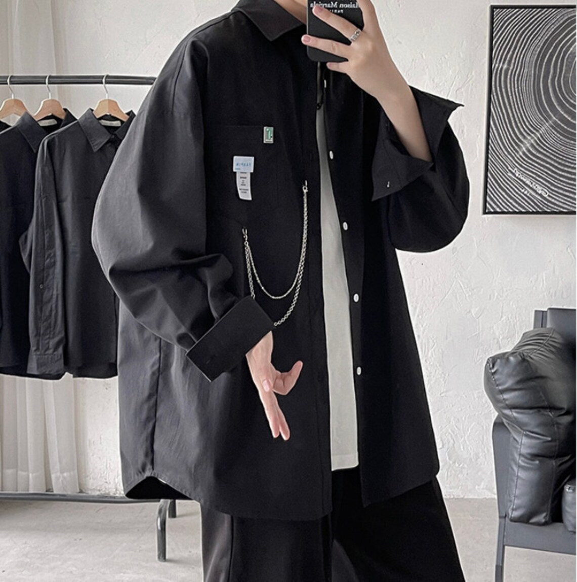 Long Sleeve Shirt With Chain | Etsy