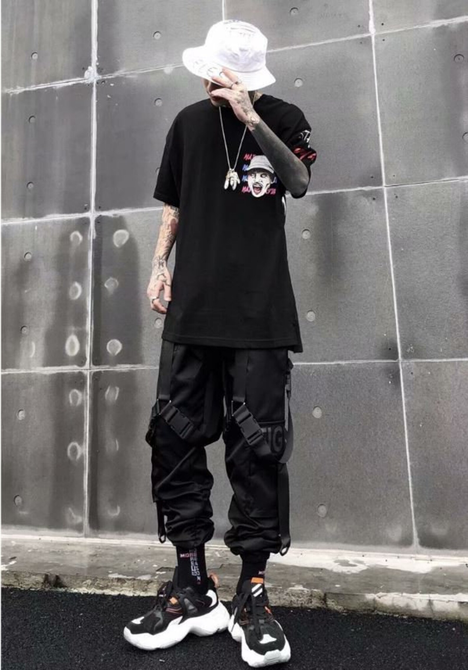 Techwear Black Pants - Etsy