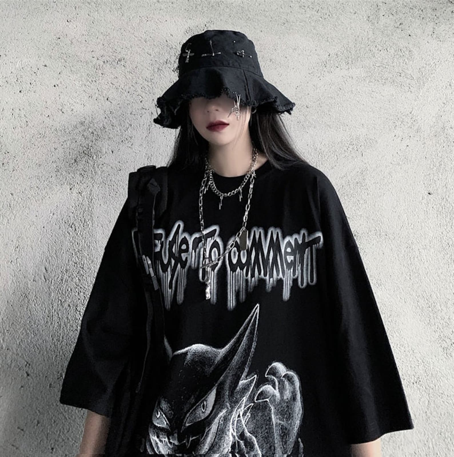 Black Harajuku Bucket Hat - Etsy