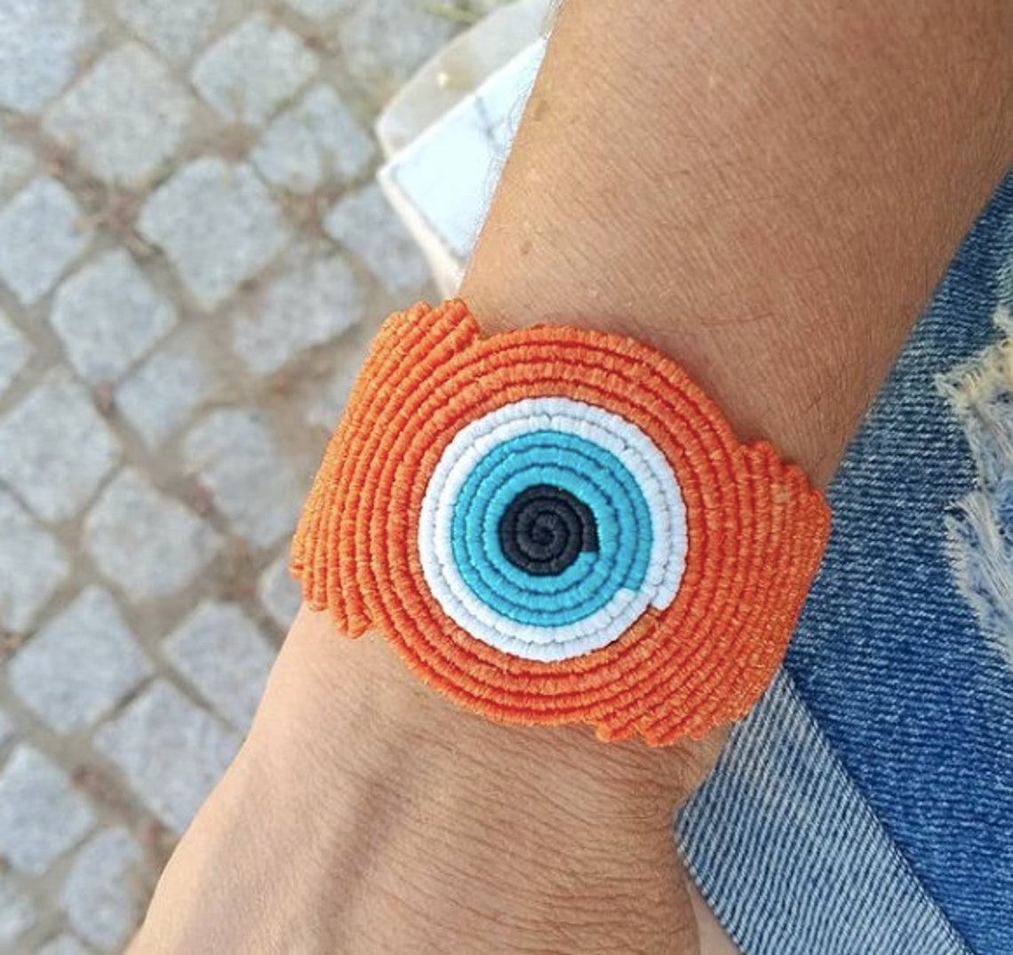 Evil Eye Macrame Bracelet Devil Eye Bracelet Women Boho - Etsy