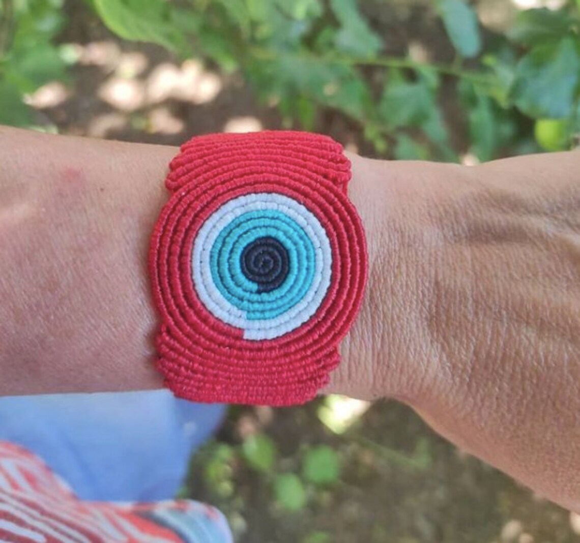 Evil Eye Macrame Bracelet Devil Eye Bracelet Women Boho - Etsy