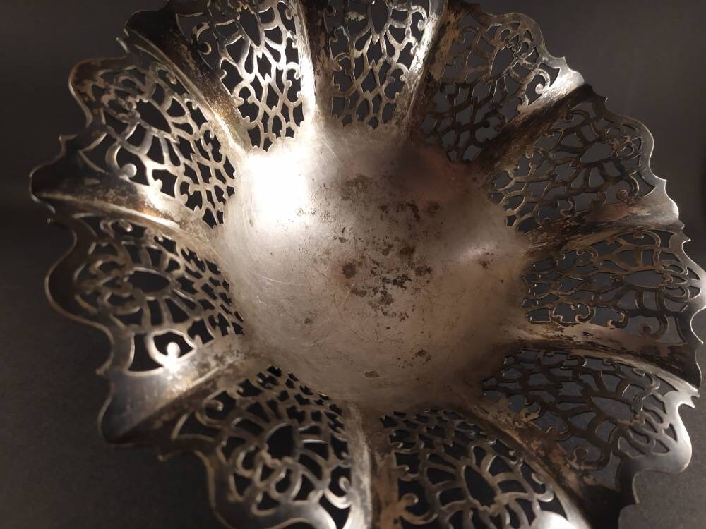 Decorative Metal Bowl Vintage Metal Bowl Candy Tray Bowl on - Etsy