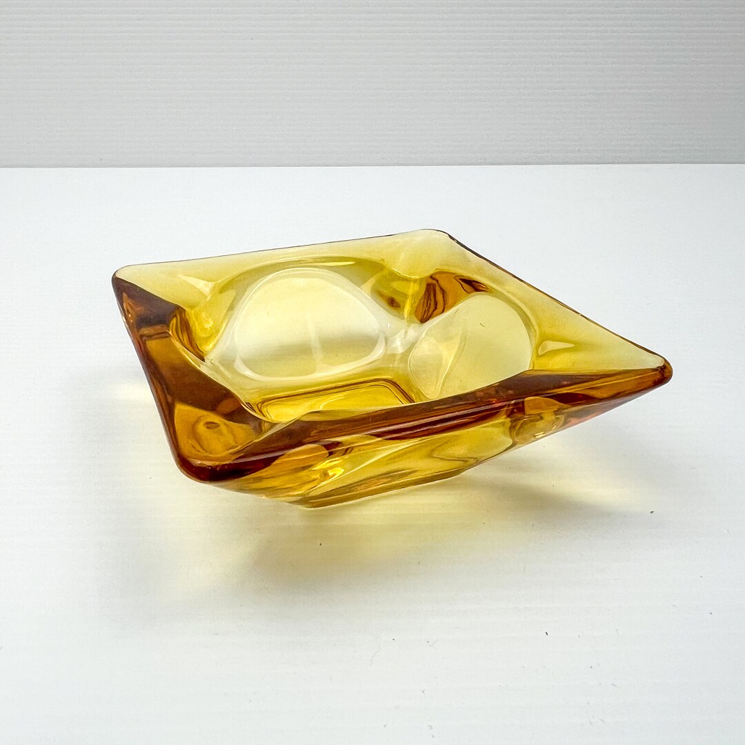 Yellow Glass Ashtray - Etsy