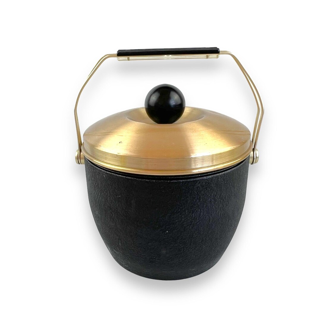 Black and Gold Atomic Ice Bucket With Ball Handle - Etsy