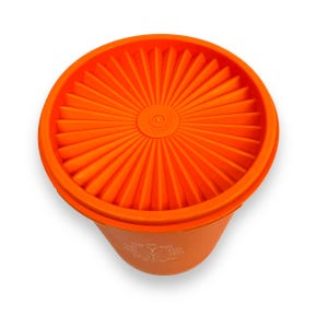 Orange Tupperware Cylinder Storage Container - Etsy