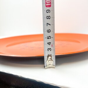 Retro Orange Large Round Plastic Serving Tray With Black Retro Pattern ...