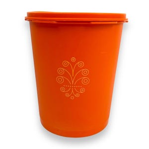 Orange Tupperware Cylinder Storage Container - Etsy