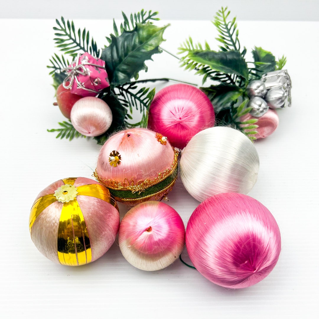 Vintage Christmas Decorations Bundle Pink Theme - Etsy