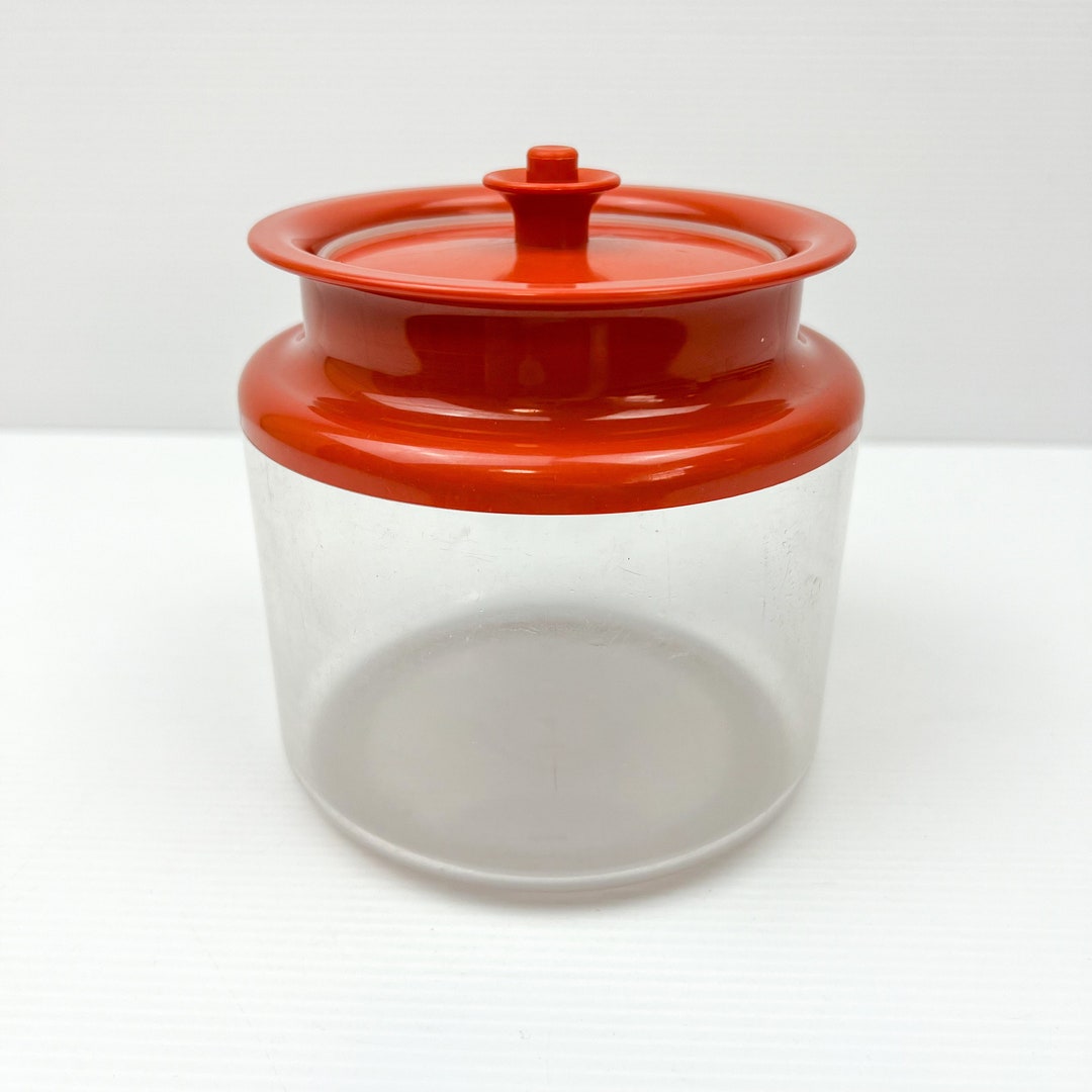 Red and Clear Plastic Tupperware Storage Container - Etsy