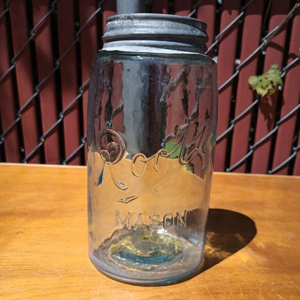 Blue Mason Jar - Etsy