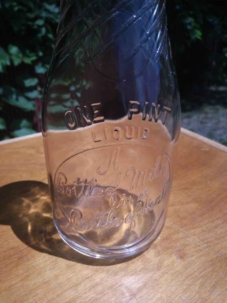 Vintage One Pint Milk Bottle a Bottle of Milk is a - Etsy