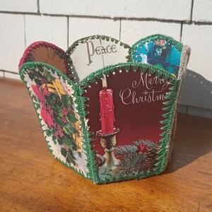 Vintage Paper Christmas Card Basket - Etsy