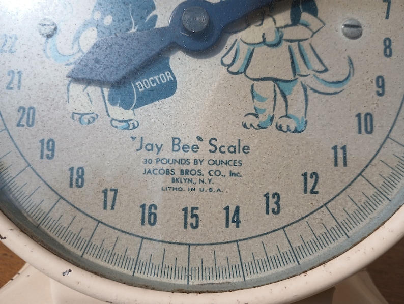 Vintage Nursery Scale With Cats - "jay Bee Scale" - Etsy