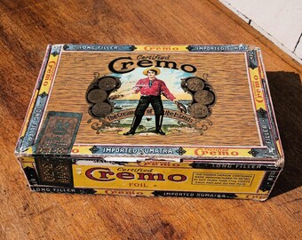 Vintage Antique CREMO Wooden CIGAR BOX Certified for Your Protection ...
