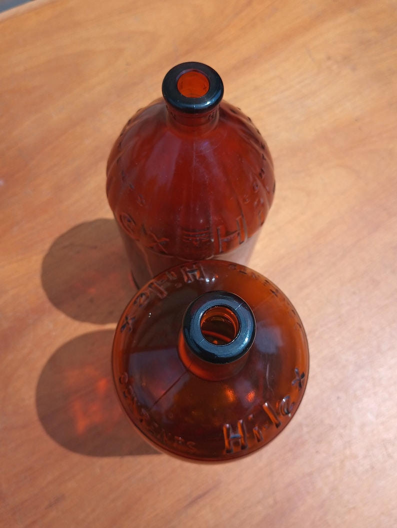 Two Vintage Brown Hi-lex Bleach Bottles - Etsy