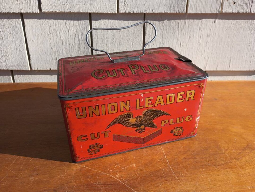Vintage Tobacco Tin - Union Leader Cut Plug - "lunchbox" Type With ...