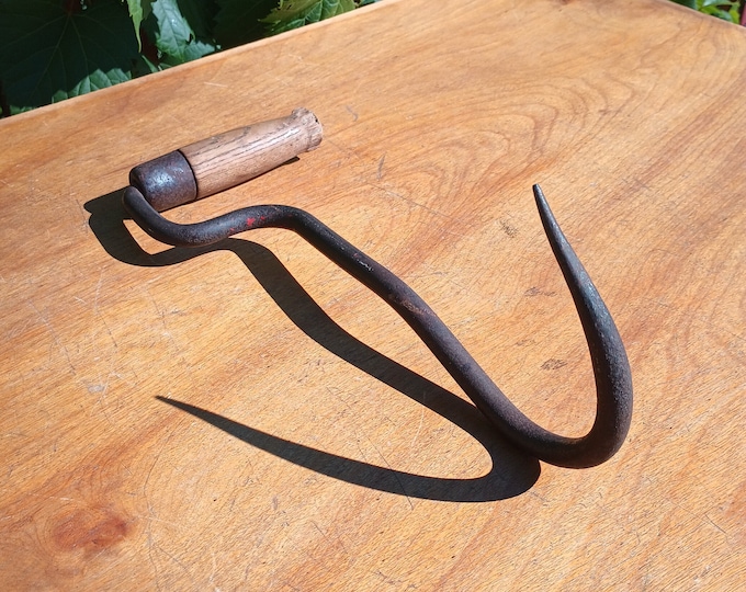 Vintage Hay Hook With Offset Wooden Handle - Etsy
