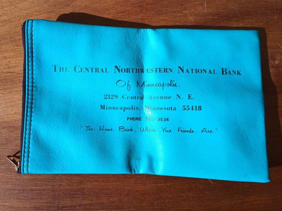 Vintage Blue Bank Bag - Central Northwestern National Bank of ...