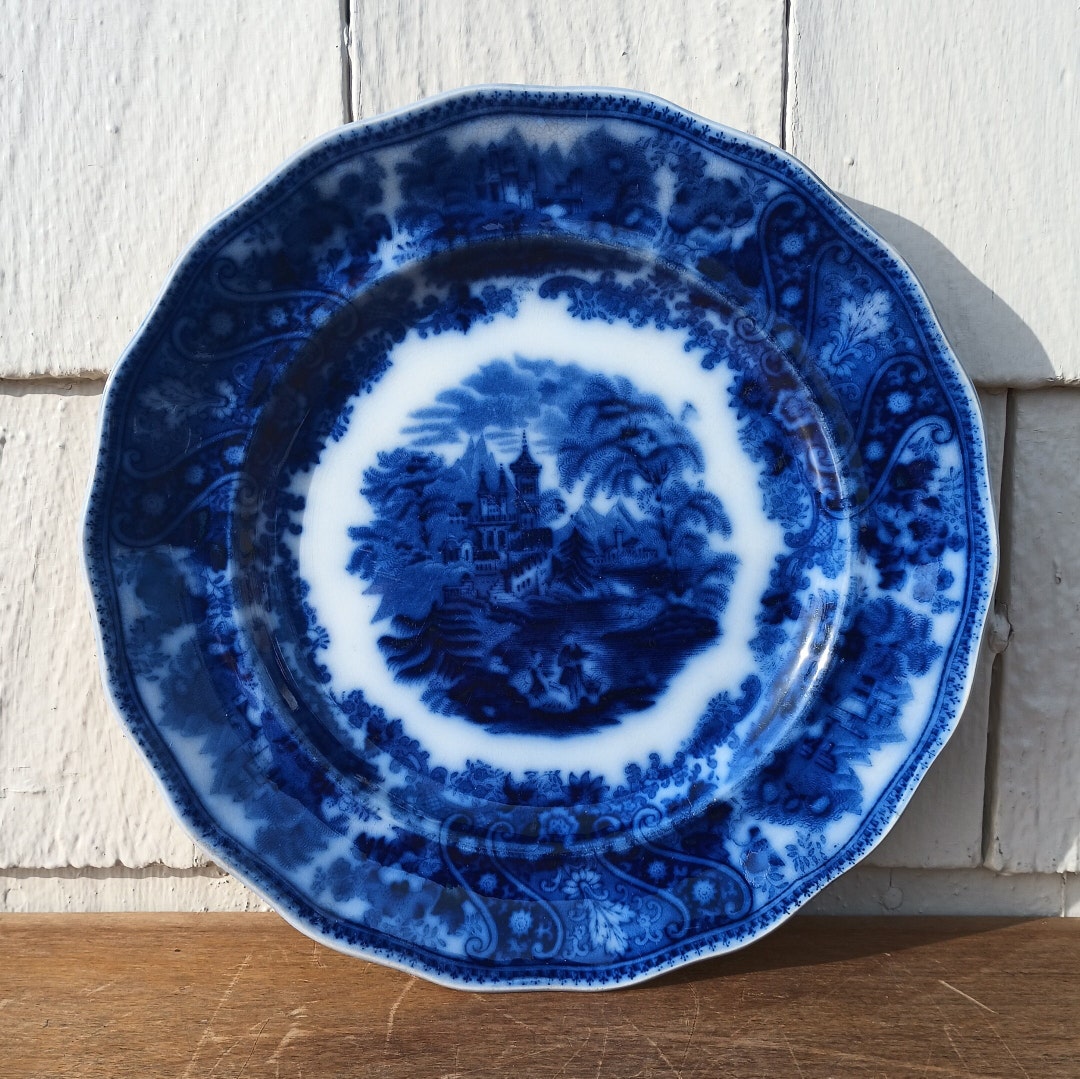Vintage Plate - Blue and White/flow Blue - Beautiful Color - Middleport ...