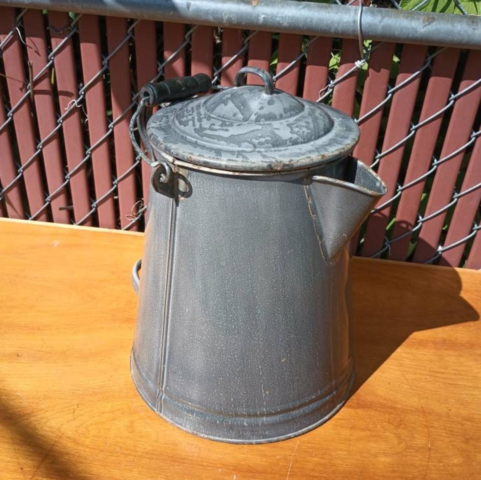 Vintage Graniteware Kettle - Etsy