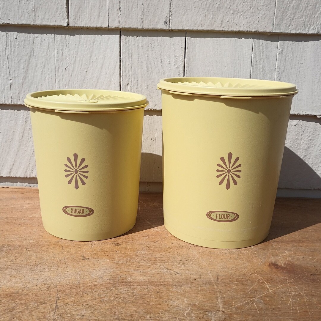 Vintage Tupperware Flour and Sugar Containers Harvest Gold - Etsy