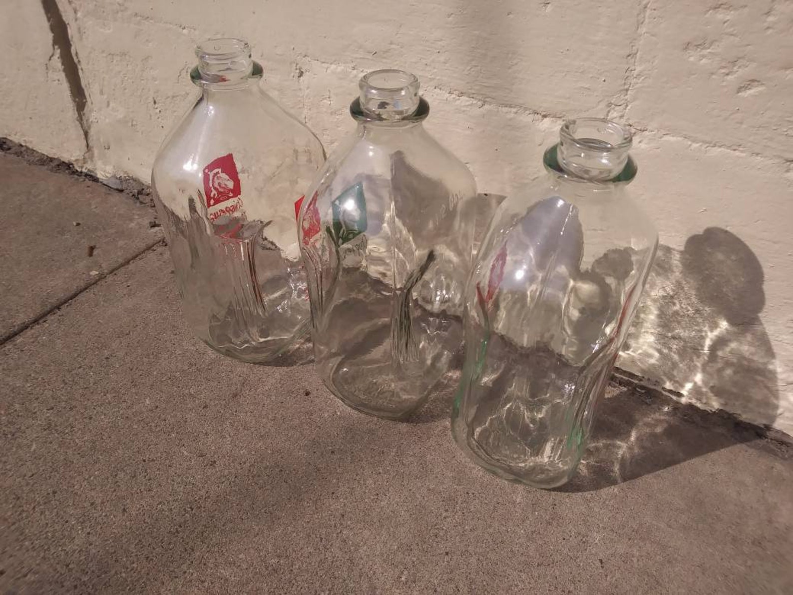 Group of 3 Chippewa Falls Spring Water Bottles - Green and Red Logos - Etsy