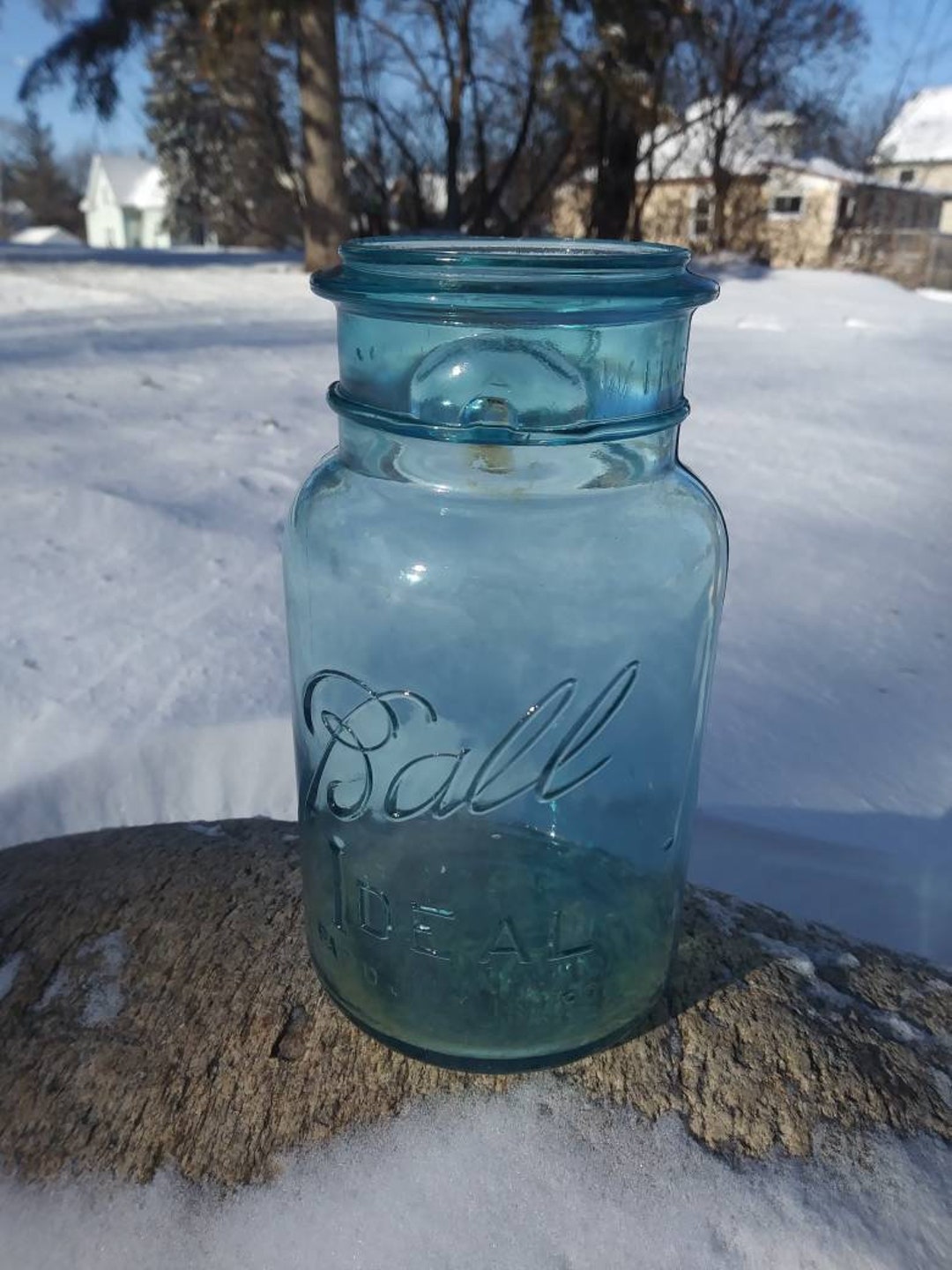 Vintage Light Blue Canning Jar - Etsy