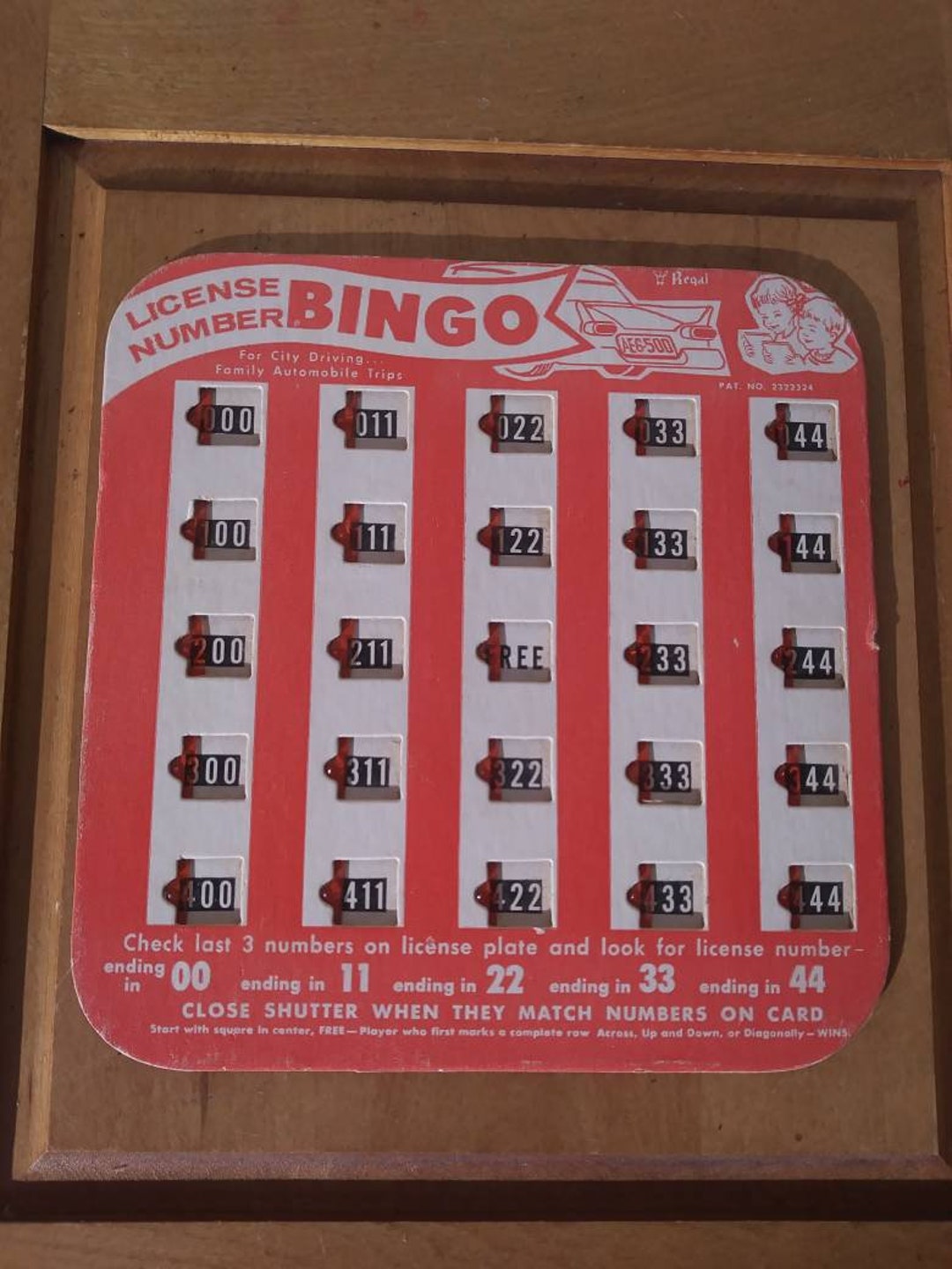 Vintage "license Number Bingo" Game - Etsy