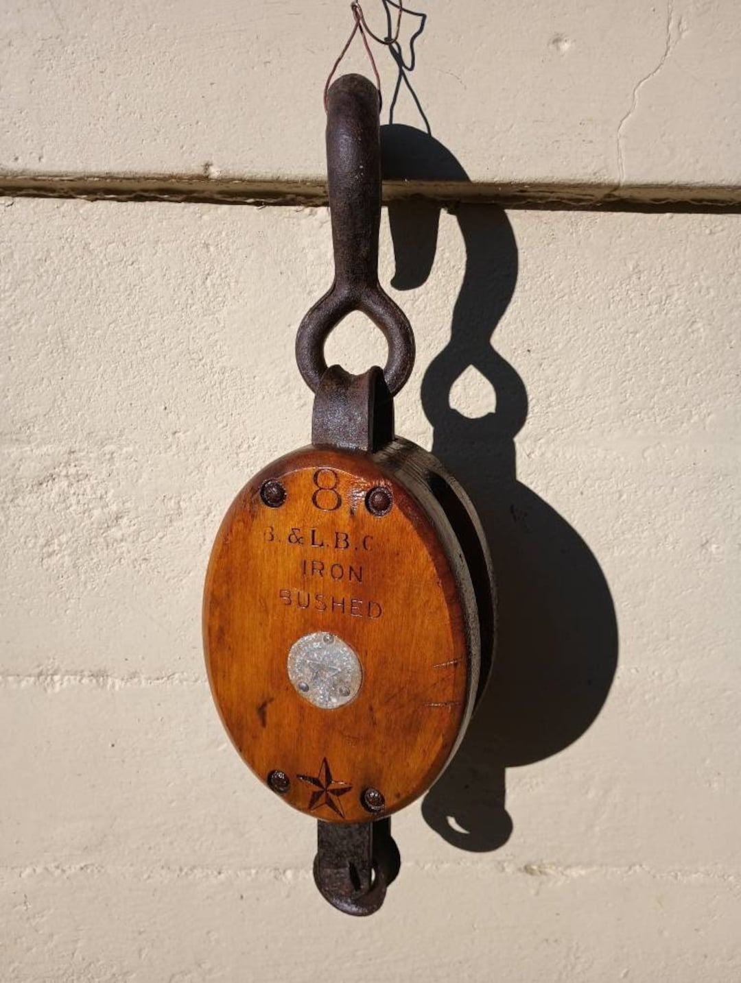 Vintage Pulley - Refinished - Boston and Lockport Company - 6 1/2 Inch ...