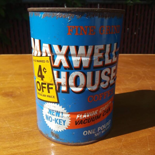Vintage Maxwell House Coffee Can - Etsy