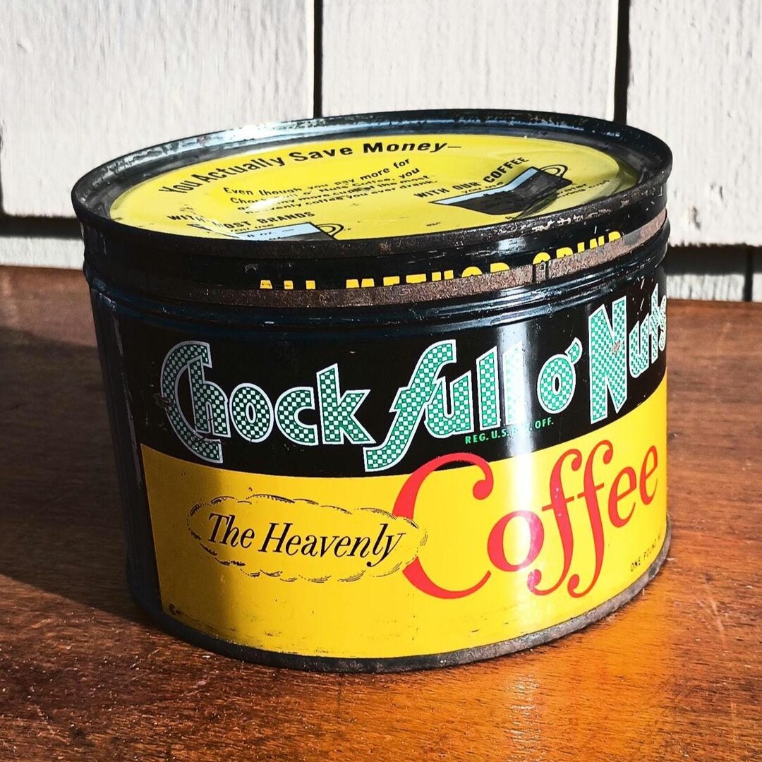 Vintage Coffee Tin Chock Full O'nuts the Heavenly Coffee - Etsy