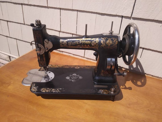 Vintage White Sewing Machine - Etsy