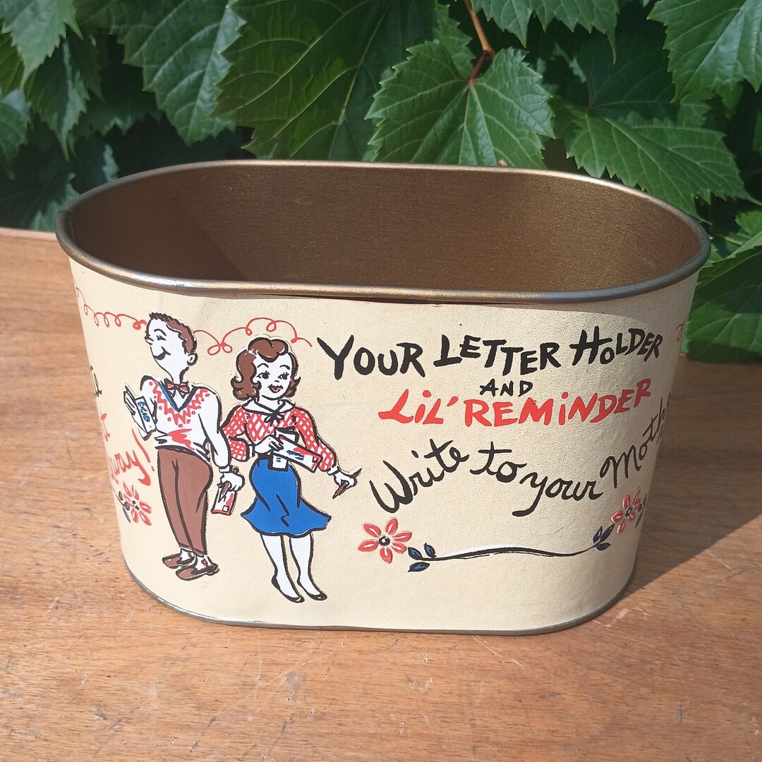 Vintage Letter Holder - Great MCM Graphics! - Etsy