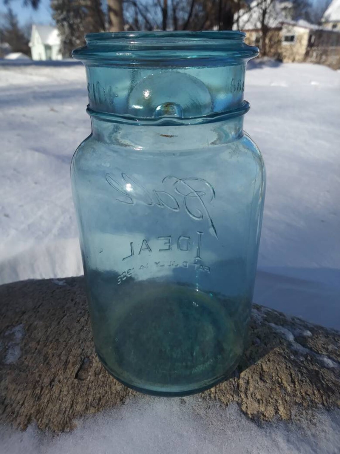 Vintage Light Blue Canning Jar - Etsy