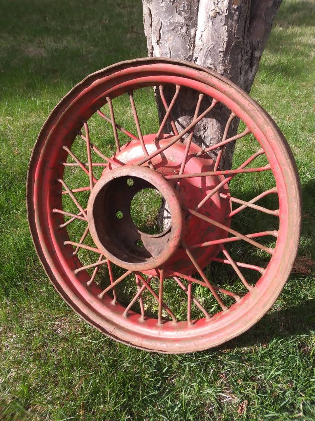 Red Metal Wheel With Spokes - Etsy