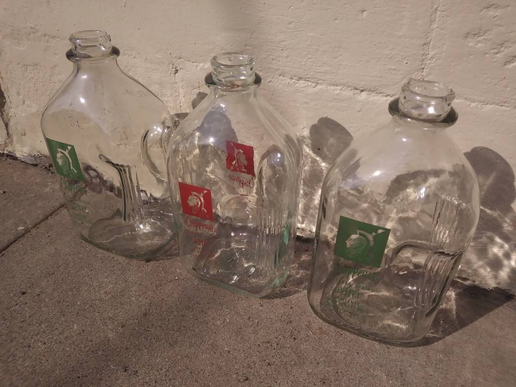Chippewa Falls Spring Water Bottles - Green and Red Logos - Etsy