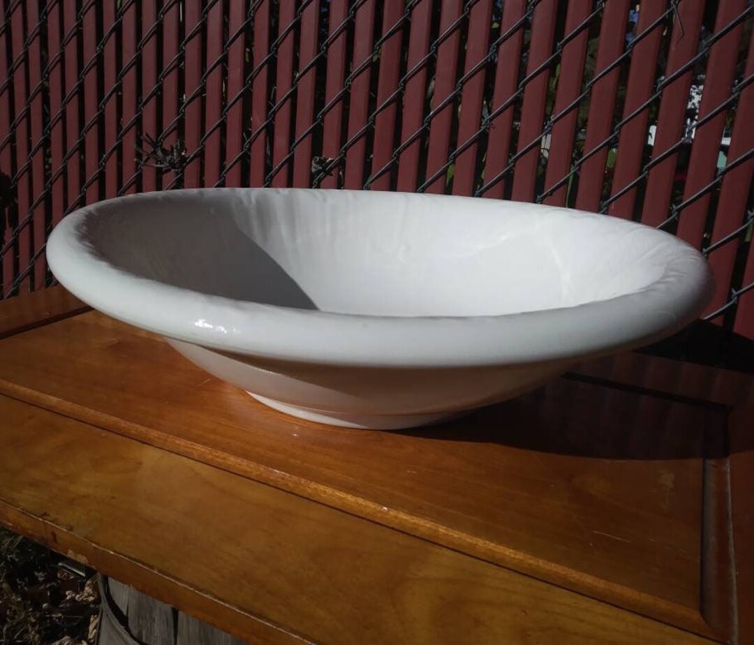 Large White Vintage Ceramic Bowl - Etsy