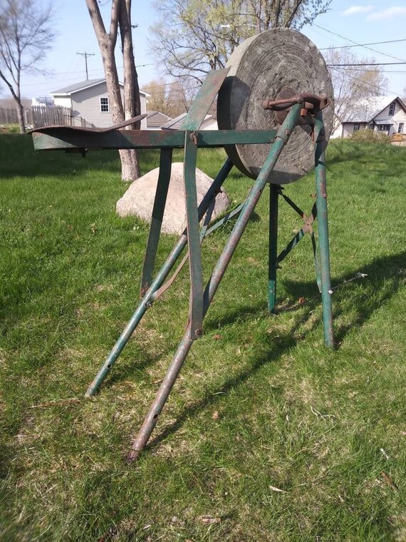 Vintage Hand Powered Grinding Wheel Or Sharpening Stone New, 43% OFF