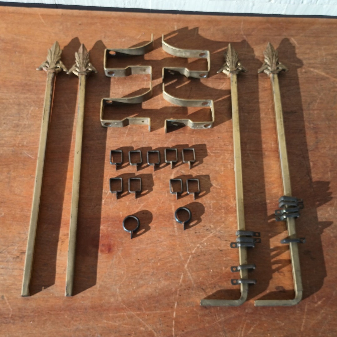 Vintage Curtain Rod Pieces and Parts Great Color and Design Incomplete ...
