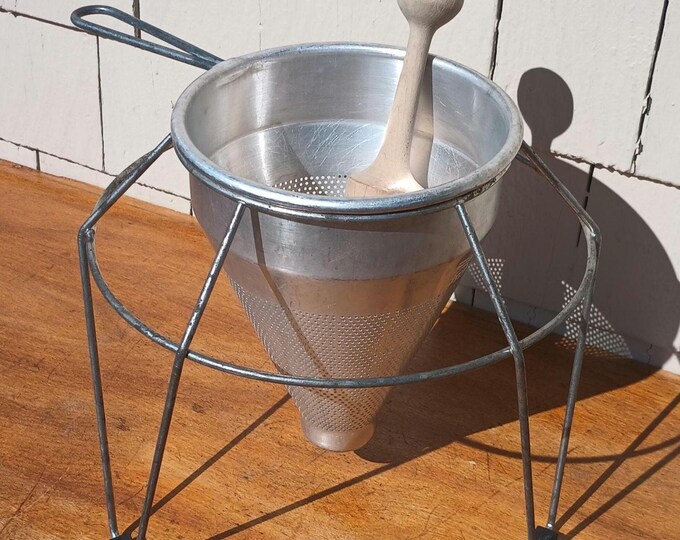 Vintage Cone Strainer With Stand and Wooden Pestle - Kitchen Craft - Etsy