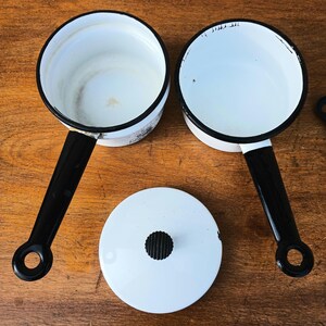 Group of 4 Small Vintage Enamelware Pots - Decorative - Etsy