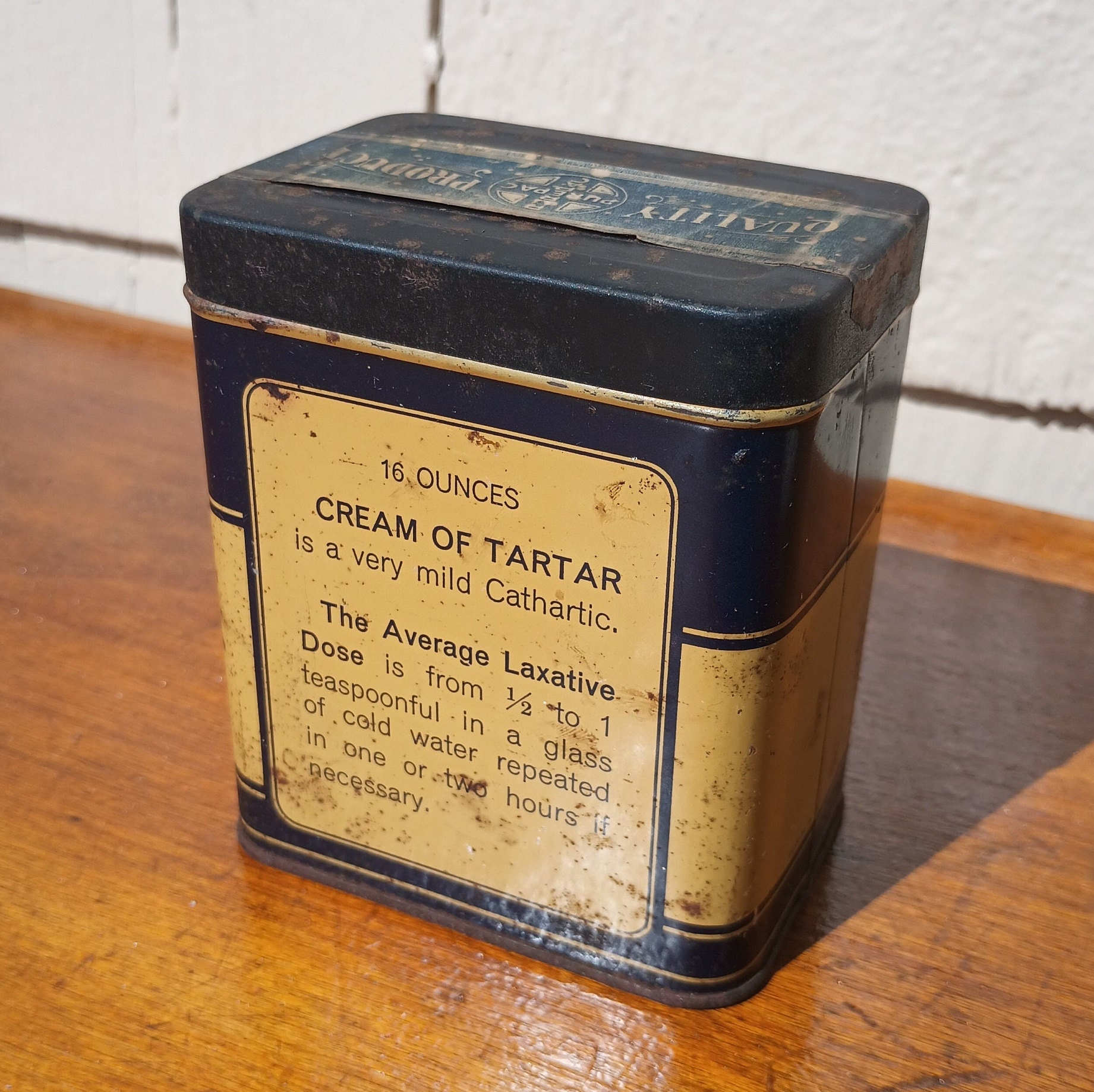 Vintage Cream of Tartar Tin - Purepac Corporation, New York, NY - Etsy