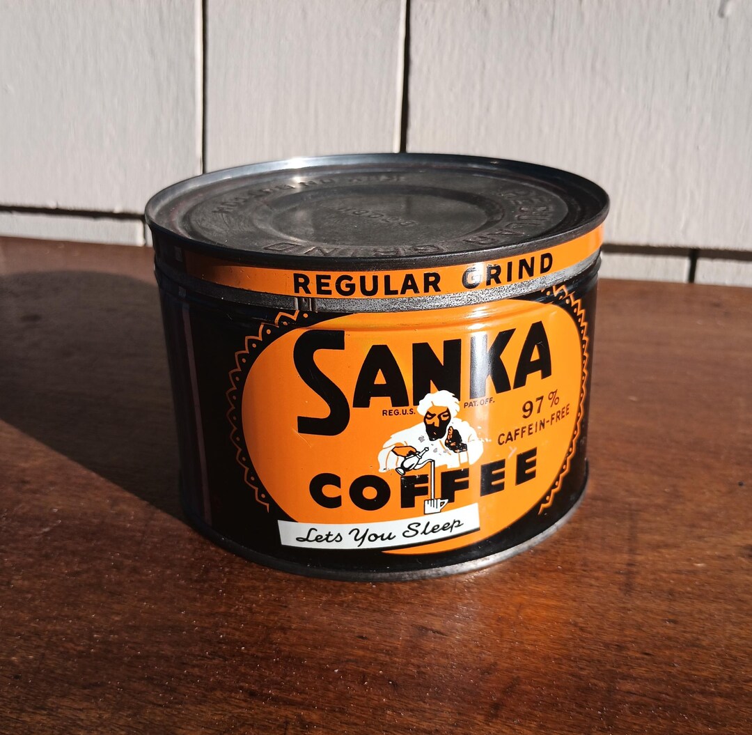 Vintage Coffee Tin - Sanka - "lets You Sleep" - Etsy