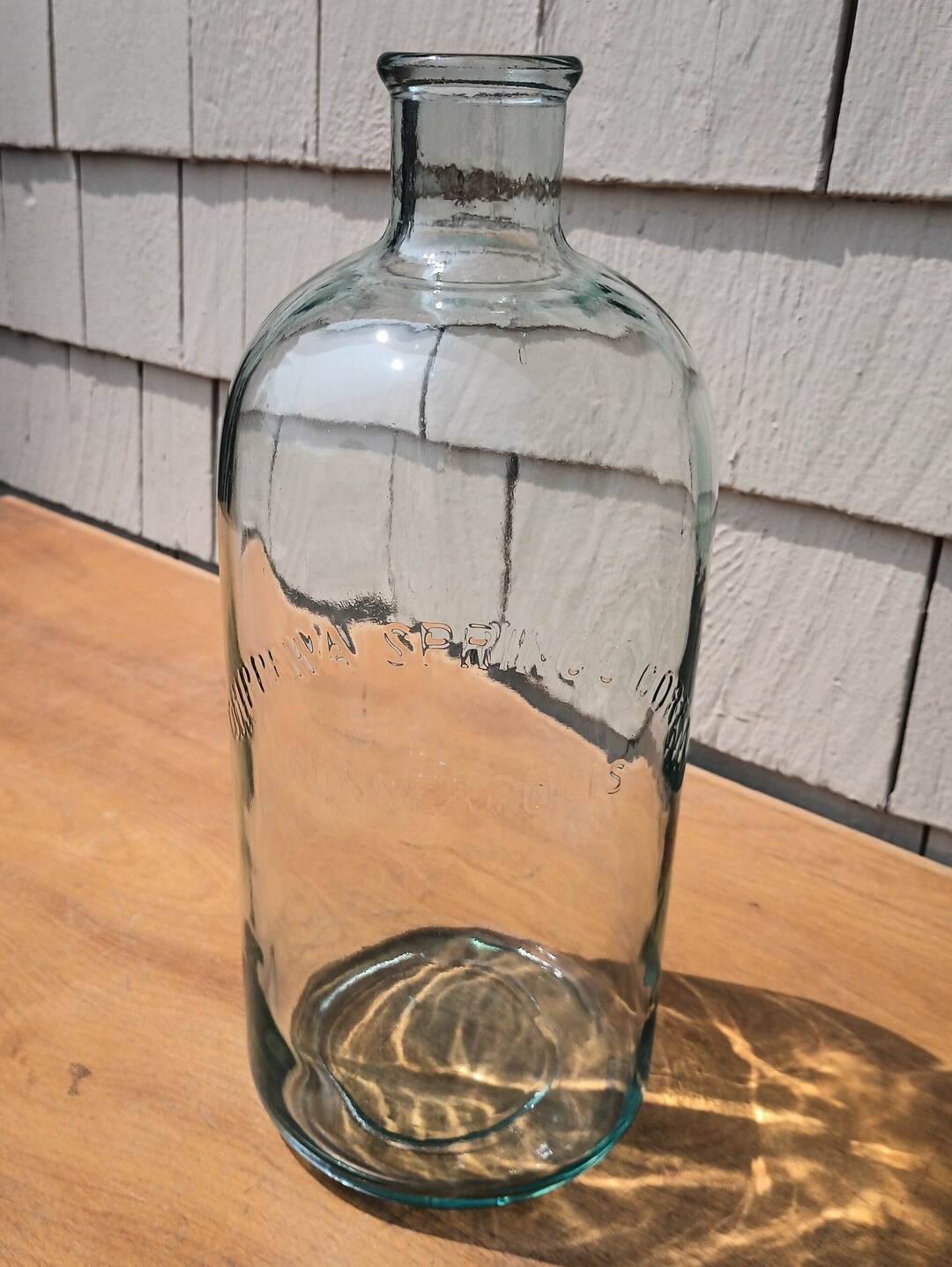 Vintage Light Blue/light Green Glass Spring Water Bottle - Chippewa ...