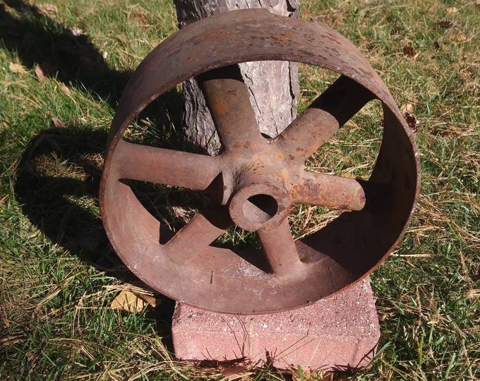 Vintage Cast Iron Wheel - Etsy