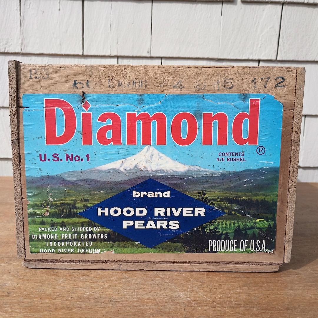 Vintage Fruit Crate - Diamond Brand Hood River Pears - Hood River, OR ...