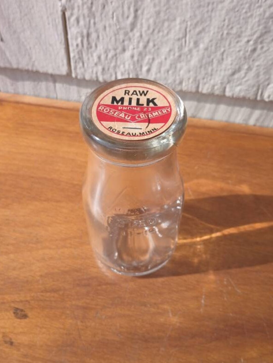 Vintage Half Pint Milk Bottle With Paper Cap From Roseau Creamery, Roseau, MN - "raw Milk" - Etsy